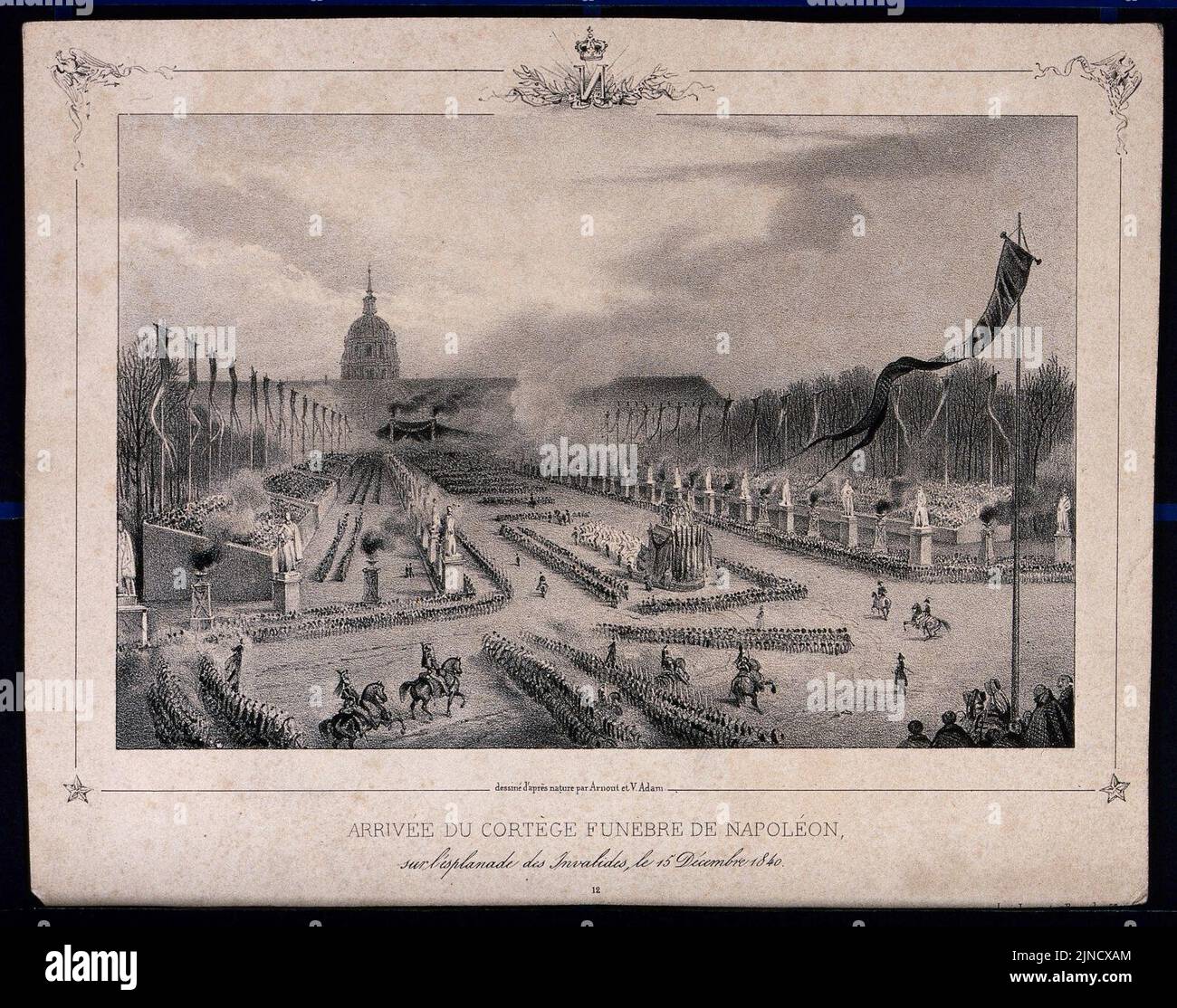 The arrival of the funeral cortège of the remains of Napoleon Bonaparte ...