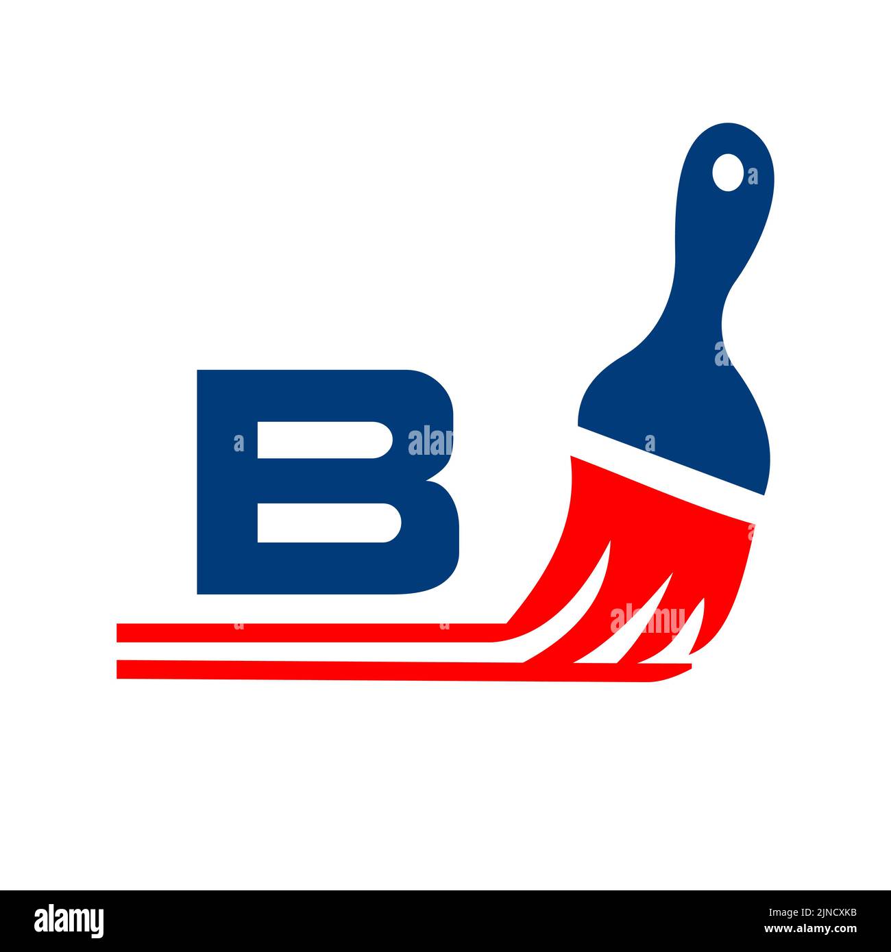 Paint logo on letter B sign. Paint brush element, house paint, painting ...