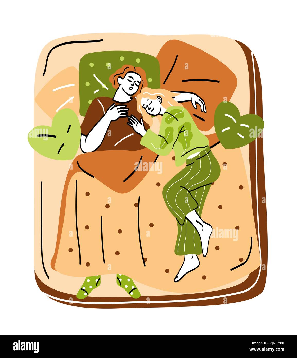 Woman under blanket happy bed Stock Vector Images - Alamy