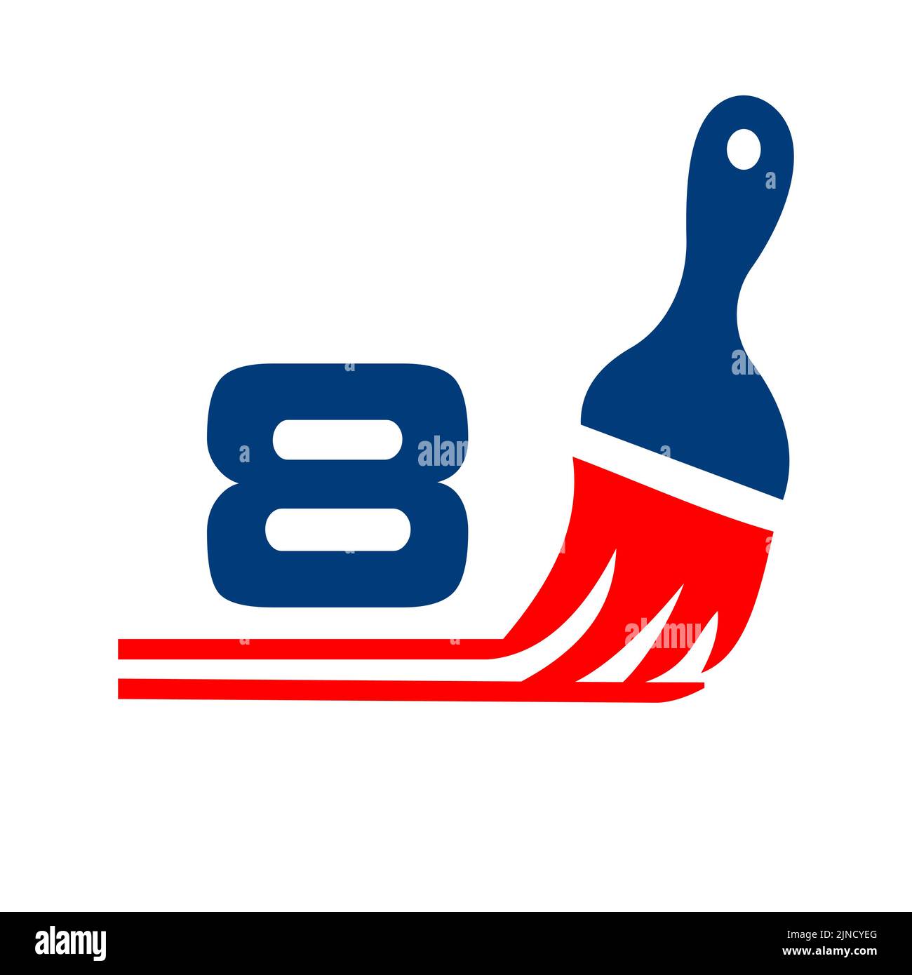 Paint logo on letter 8 sign. Paint brush element, house paint, painting ...