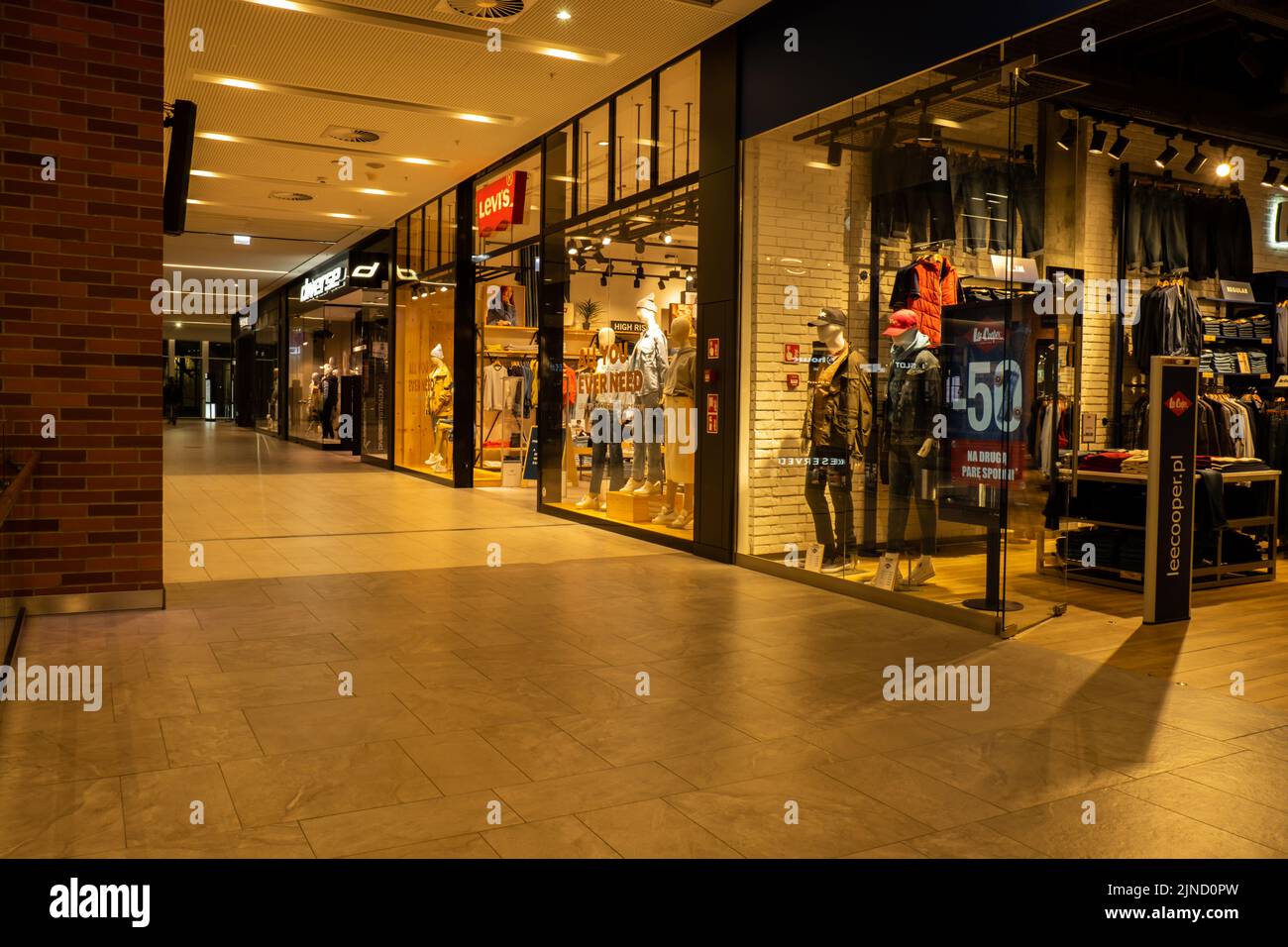 Gdansk Poland - April 2022. Forum gallery shopping mall view of the ...