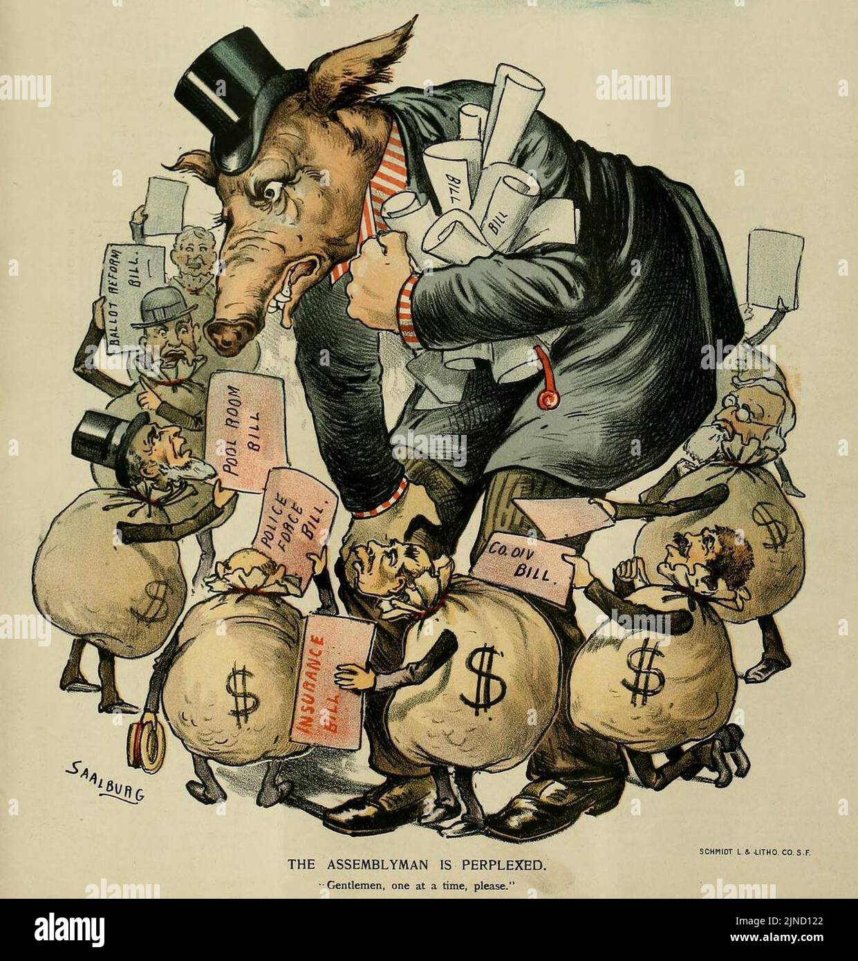 The Assemblyman is Perplexed (C. W. Saalburg cartoon Stock Photo - Alamy