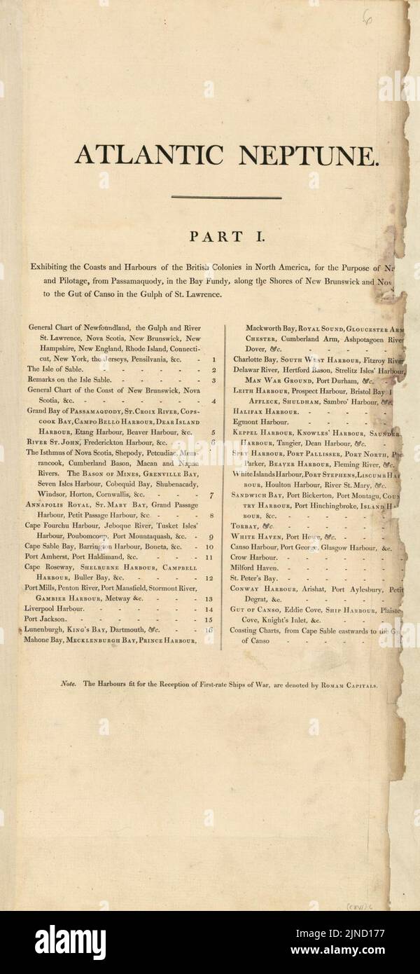 The Atlantic Neptune Stock Photo - Alamy