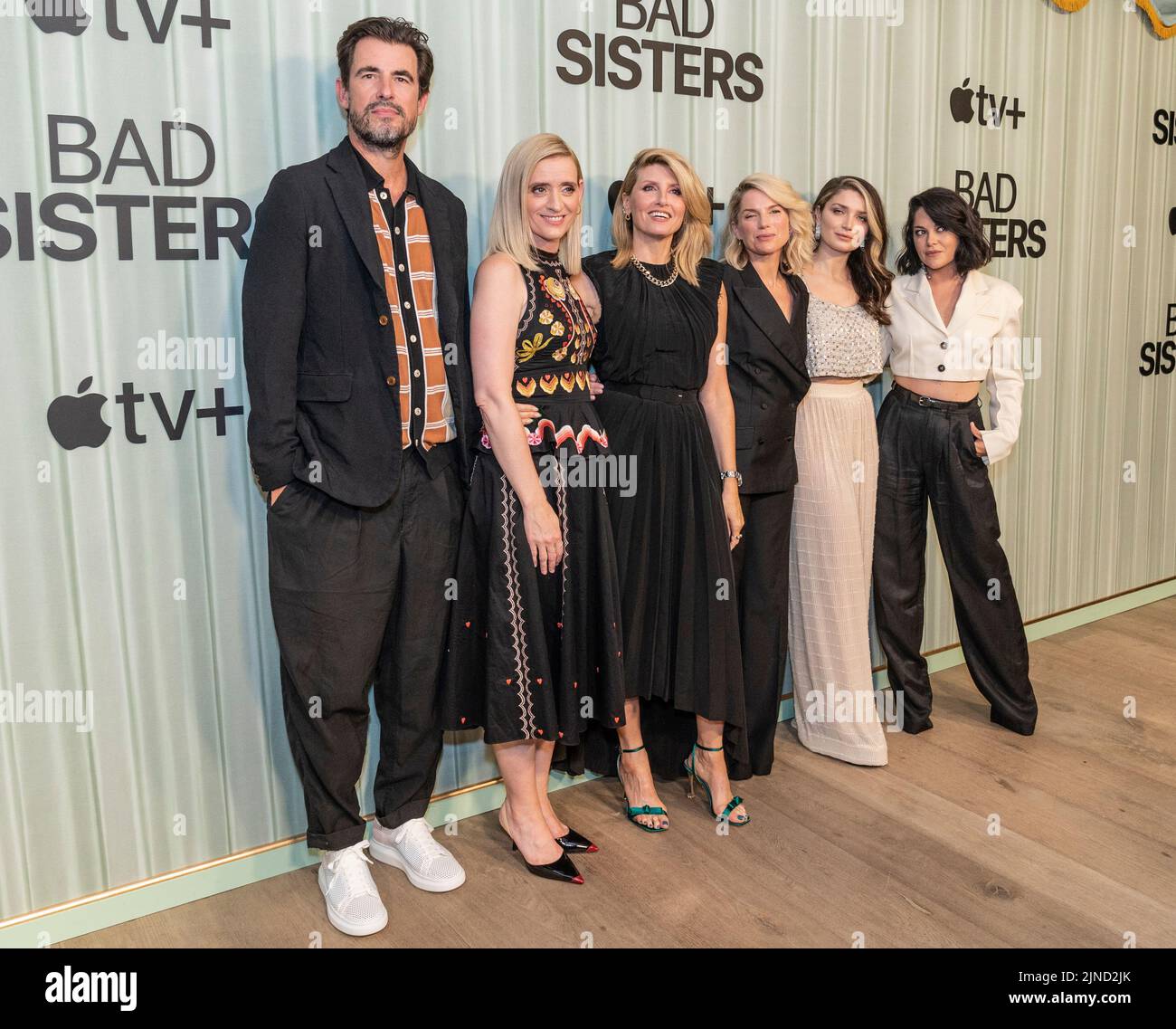 New York, NY - August 10, 2022: Claes Bang, Anne-Marie Huff, Sharon ...