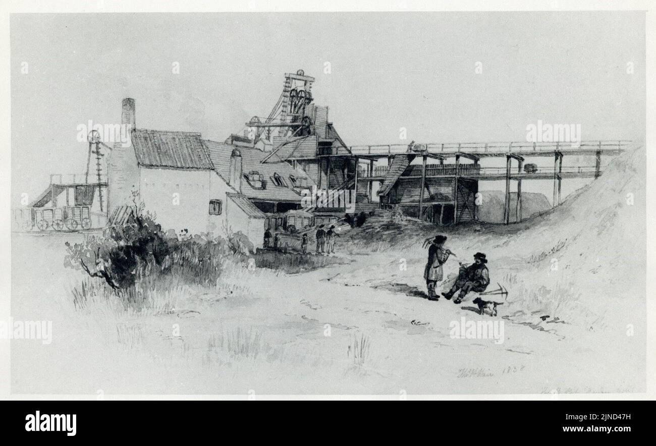 The B Pit, Fawdon Colliery, 1848, by Thomas Hair Stock Photo - Alamy