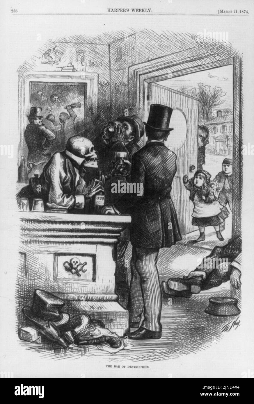 The Bar of Destruction (Death as bartender serving run to man as 2 ...