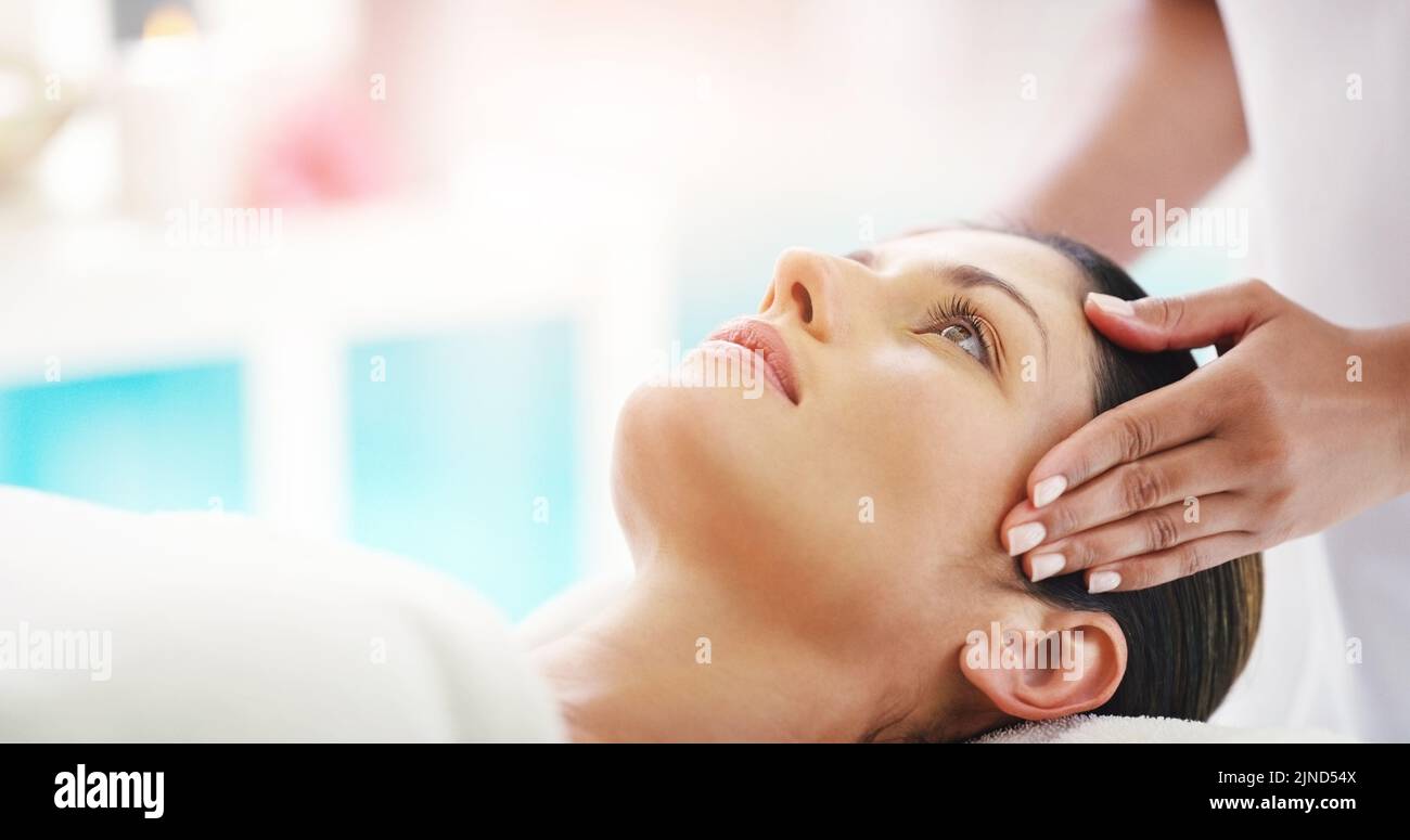 My mind is ready for a total day of relaxation. a young woman getting a ...