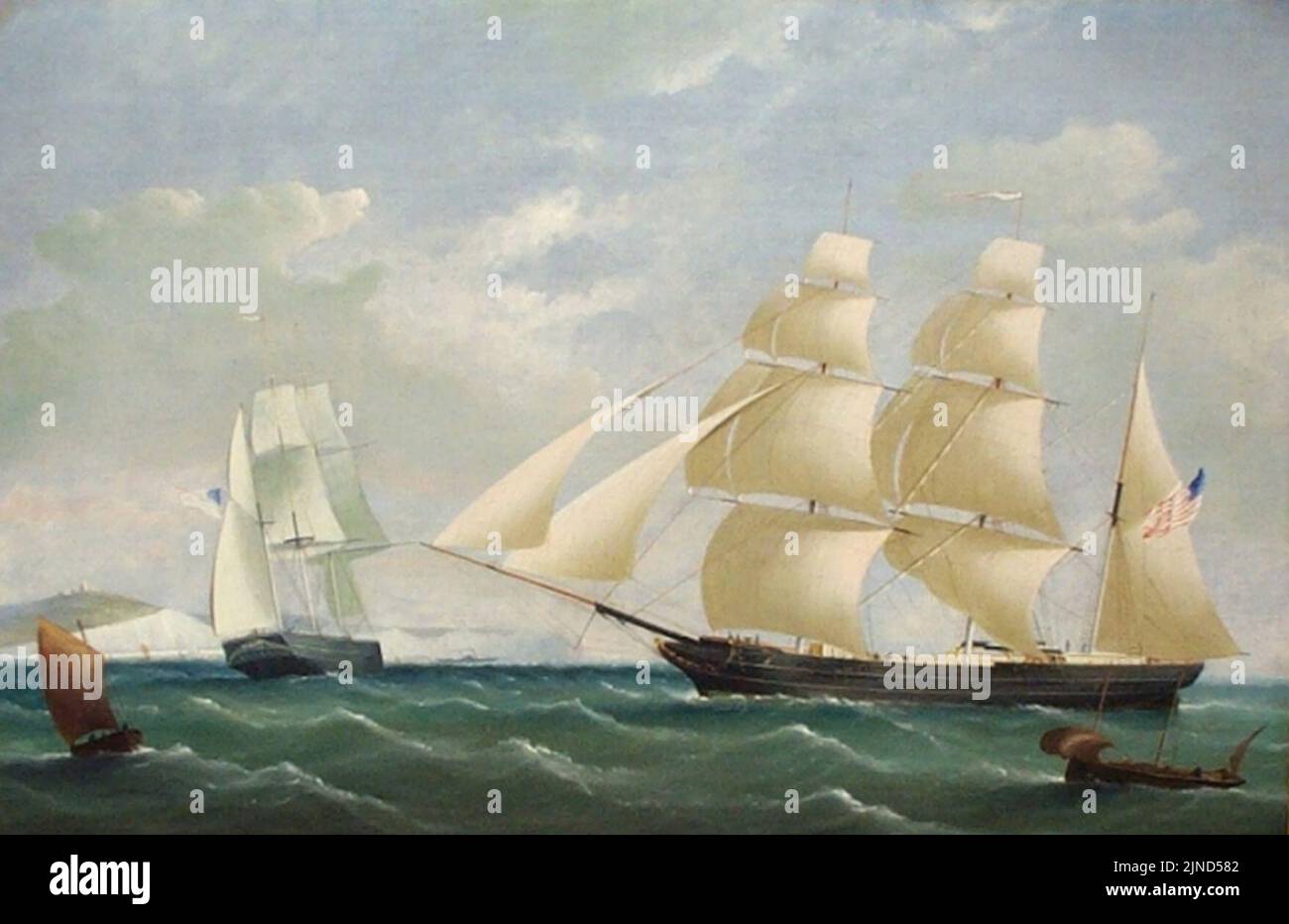 The Barque Scotland Off Dover in Two Positions, by John Tudgay Stock ...
