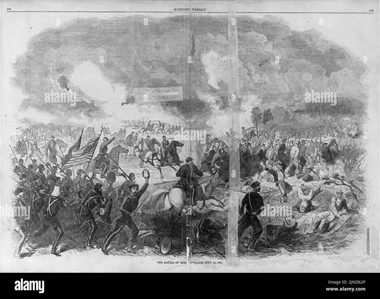 The battle of Bull Run, 2 P.M., July 21, 1861 Stock Photo - Alamy