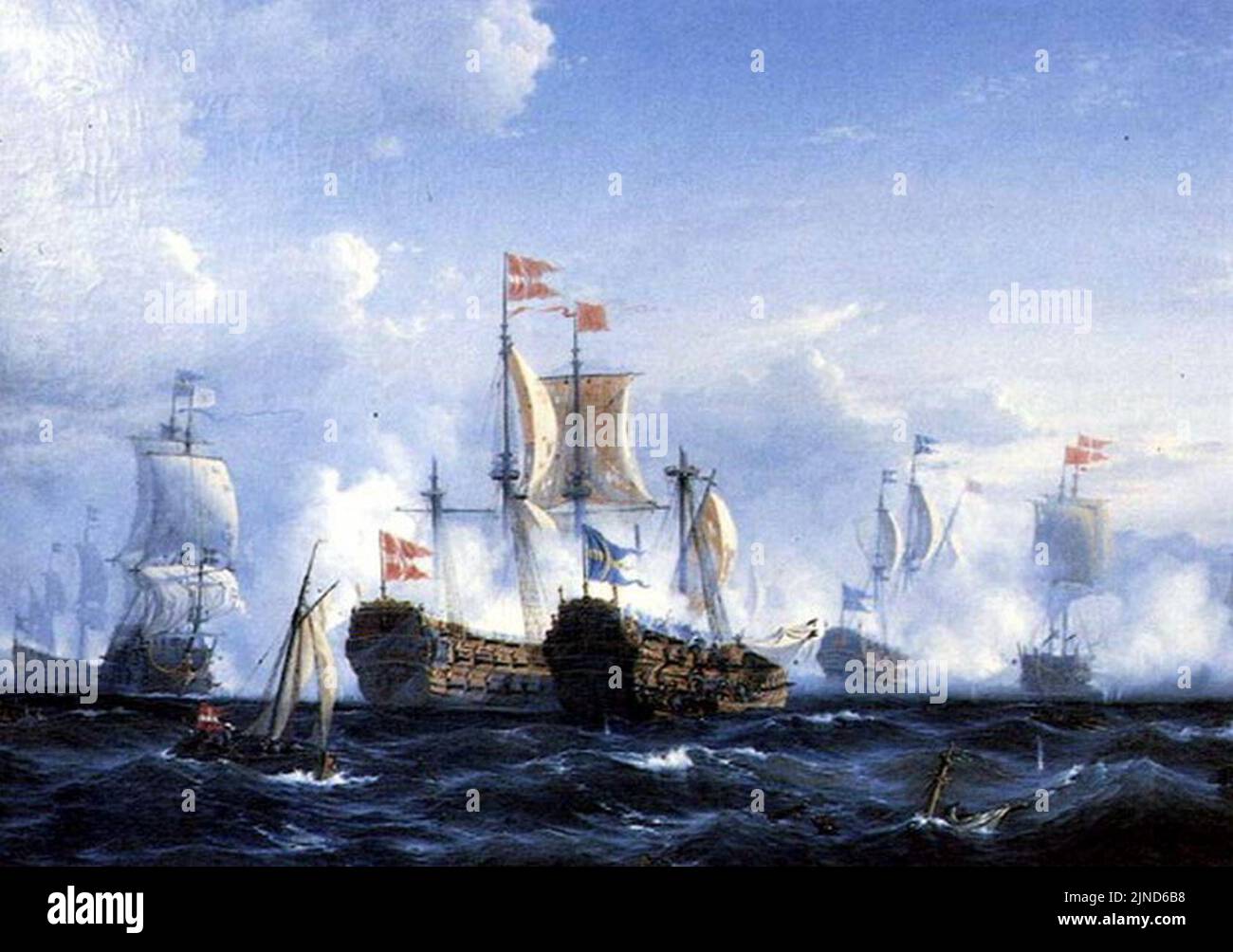The Battle of Koge Bugt Painting by Viggo Faurholt Stock Photo - Alamy