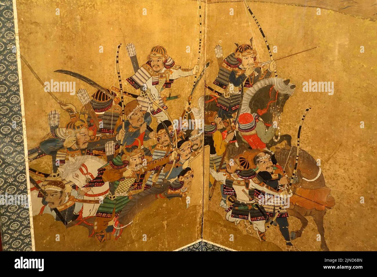 The Battle of Ichi-no-Tani, six-fold screen, Japan, Edo period, late ...