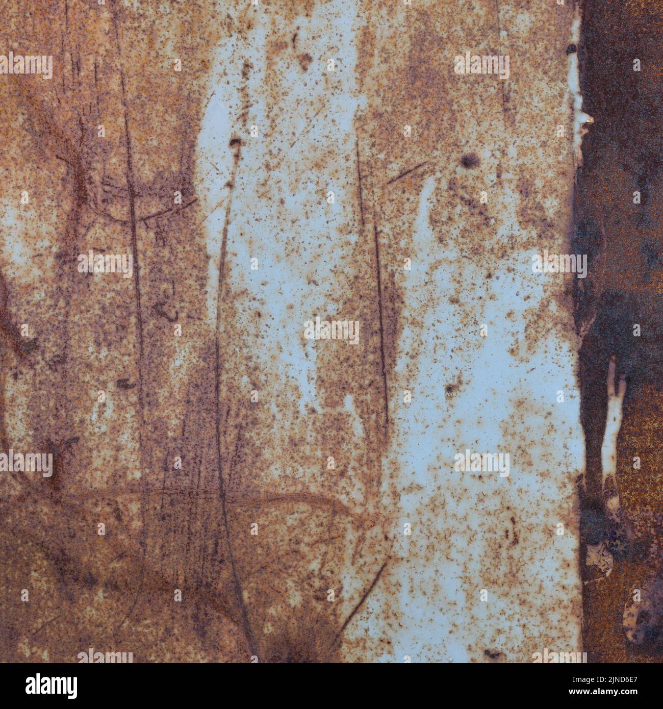 Old light blue painted grey rusty rustic rust iron metal frame ...