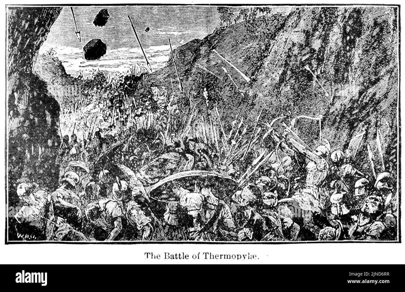 The Battle of Thermopylae engraving Stock Photo - Alamy