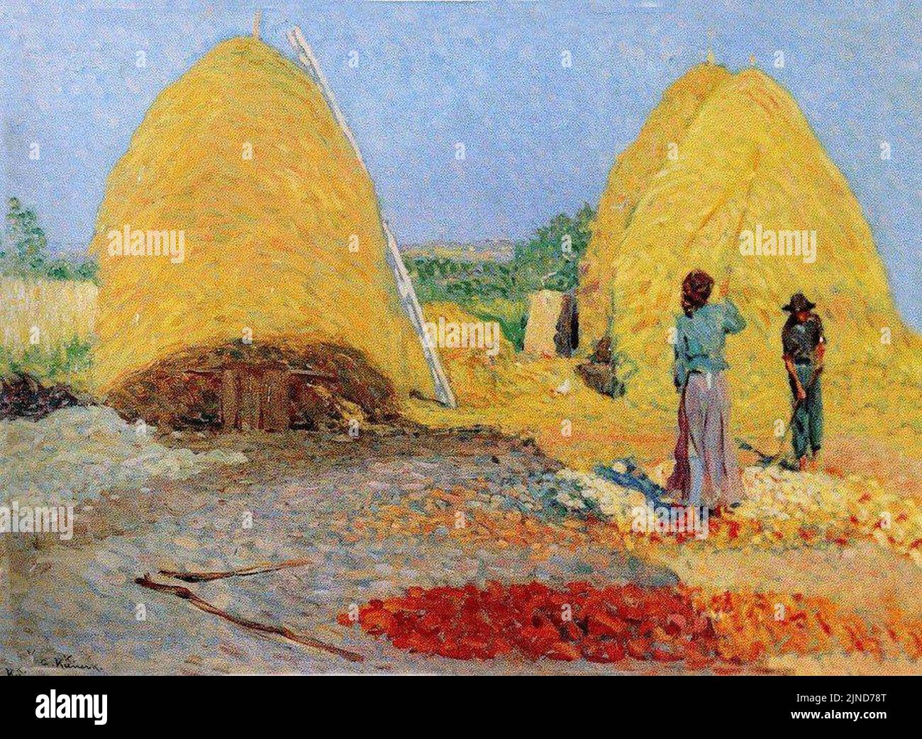 The beating of the corn Stock Photo - Alamy