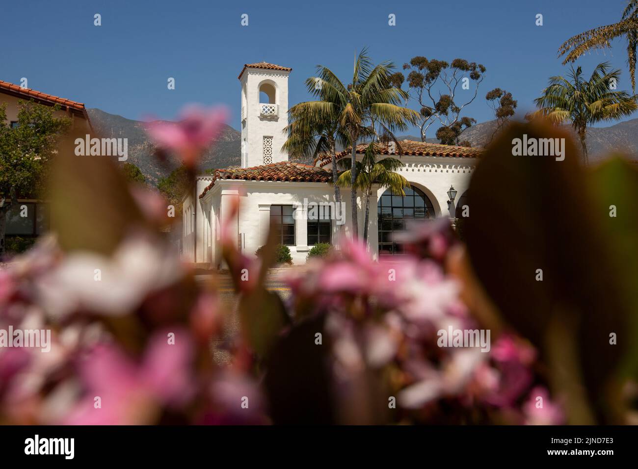 Daytime view of the historic block of downtown Montecito, California ...