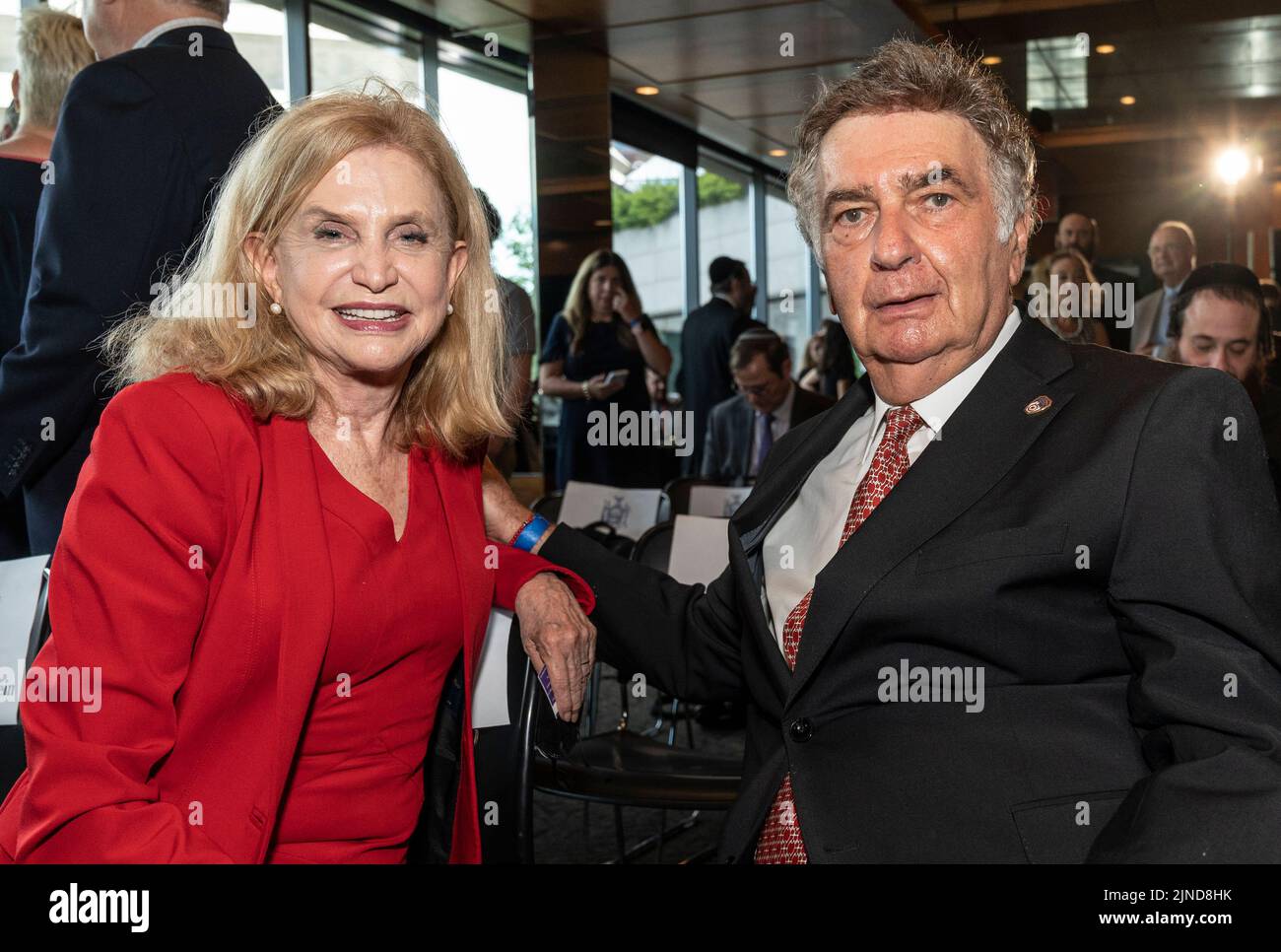 New York, NY - August 10, 2022: Congresswoman Carolyn Maloney and Rabbi ...