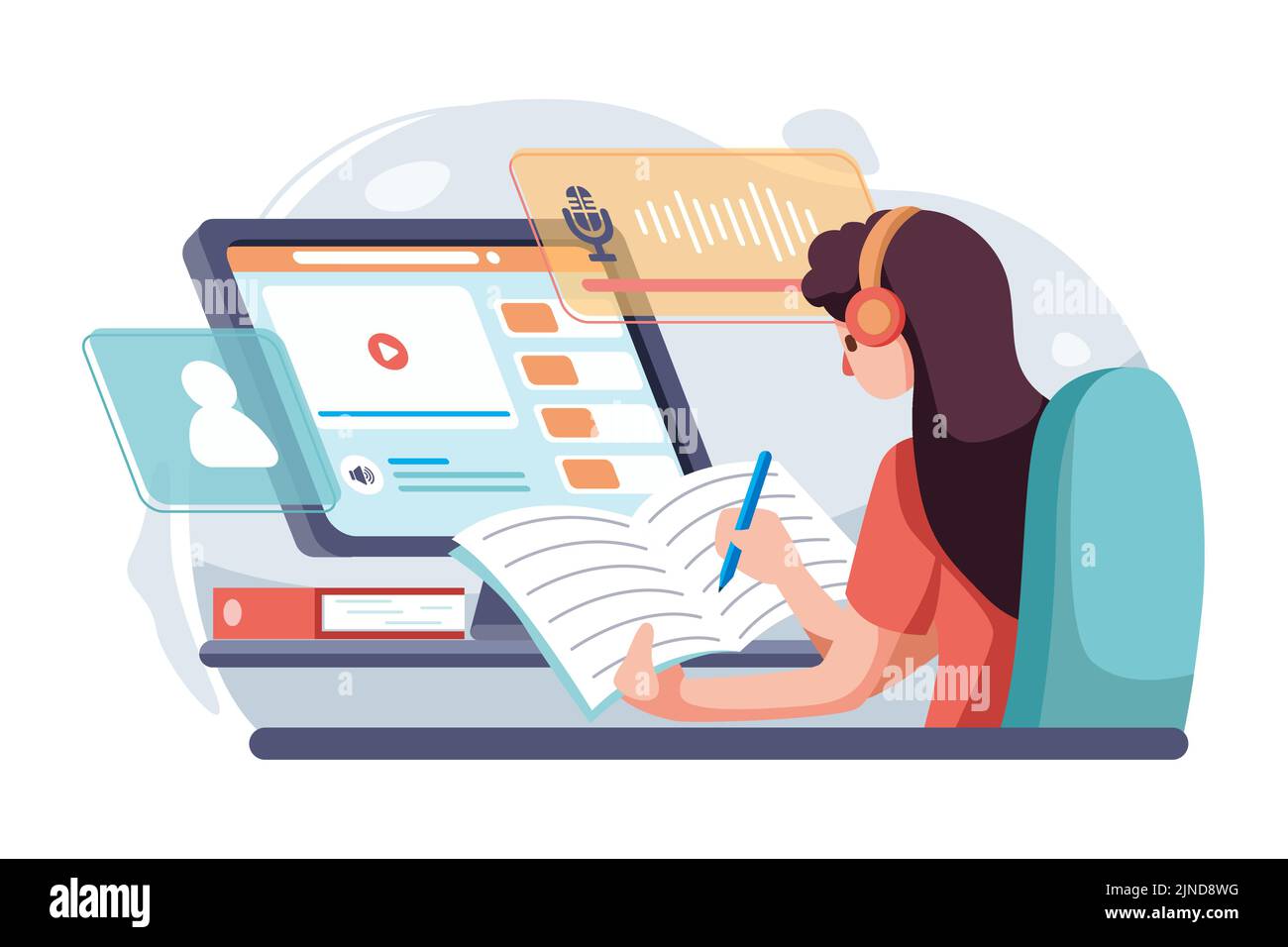 Online Course Illustration concept. Flat illustration isolated on white ...