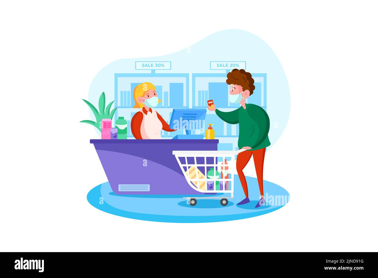 The New Normal Illustration concept. Flat illustration isolated on ...