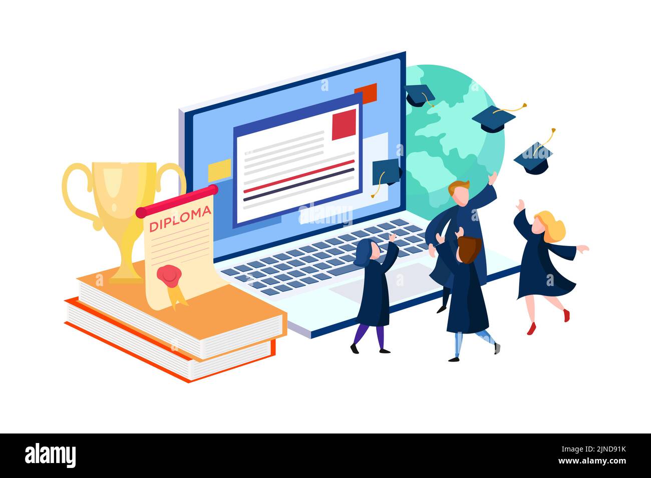 Online Education Illustration concept. Flat illustration isolated on ...