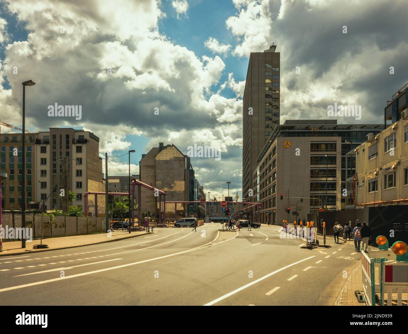 Frankfurt,Germany,May 28,2022:Downtown Thia is a small, modern office ... Frankfurt,Germany,May 28,2022:Downtown Thia is a small, modern office ...