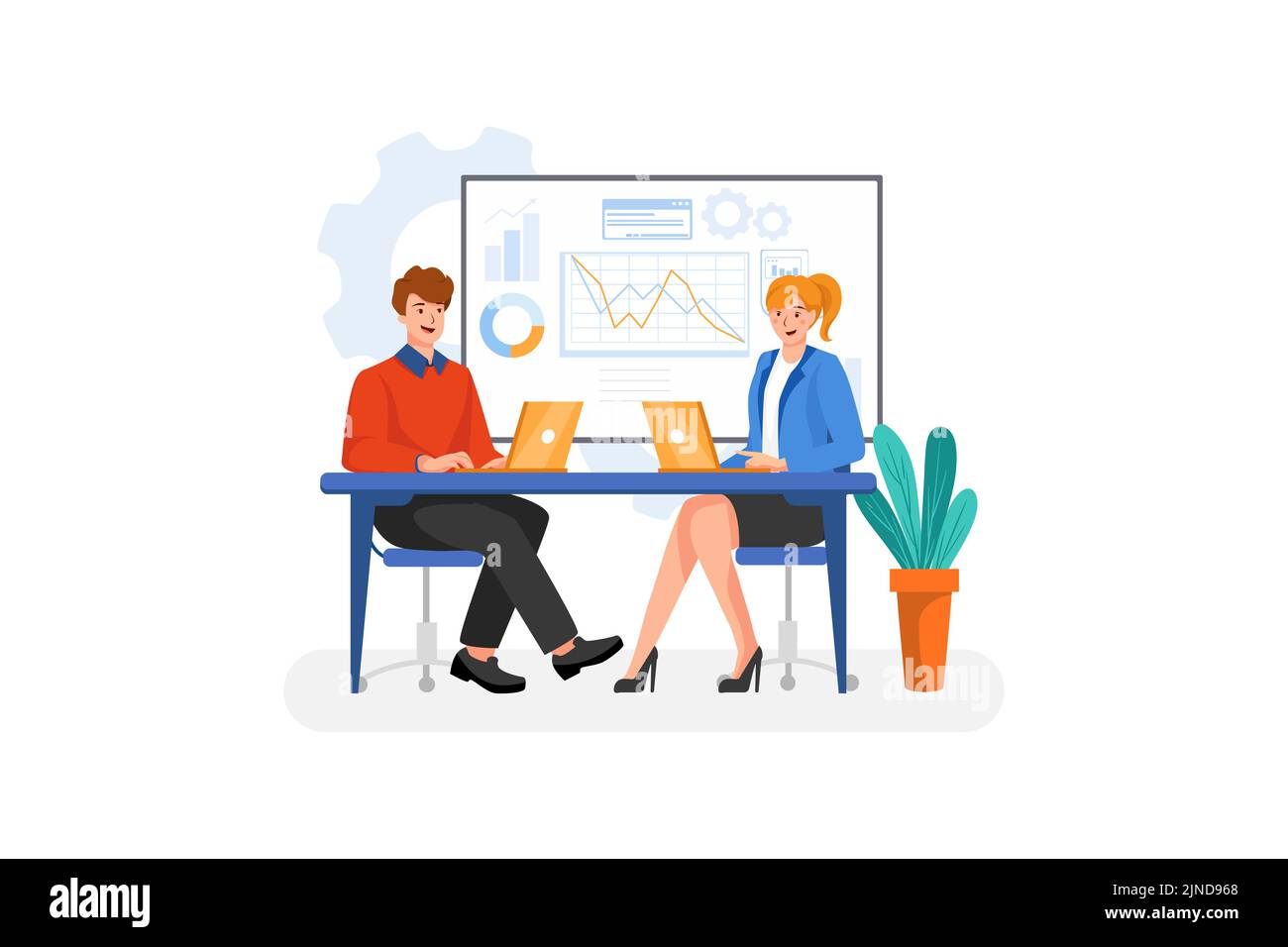 Business Training Illustration concept. Flat illustration isolated on ...