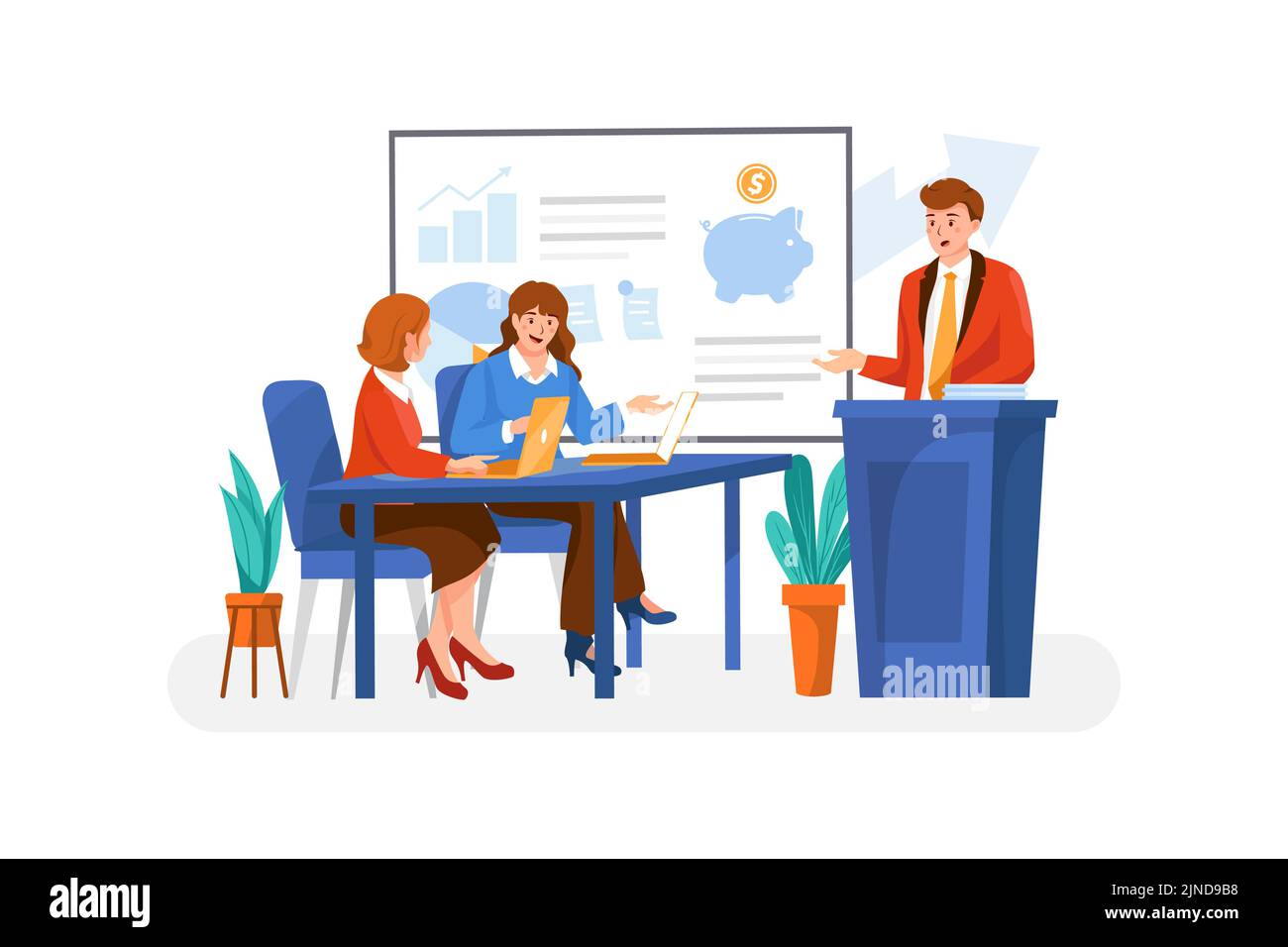 Business Training Illustration concept. Flat illustration isolated on ...