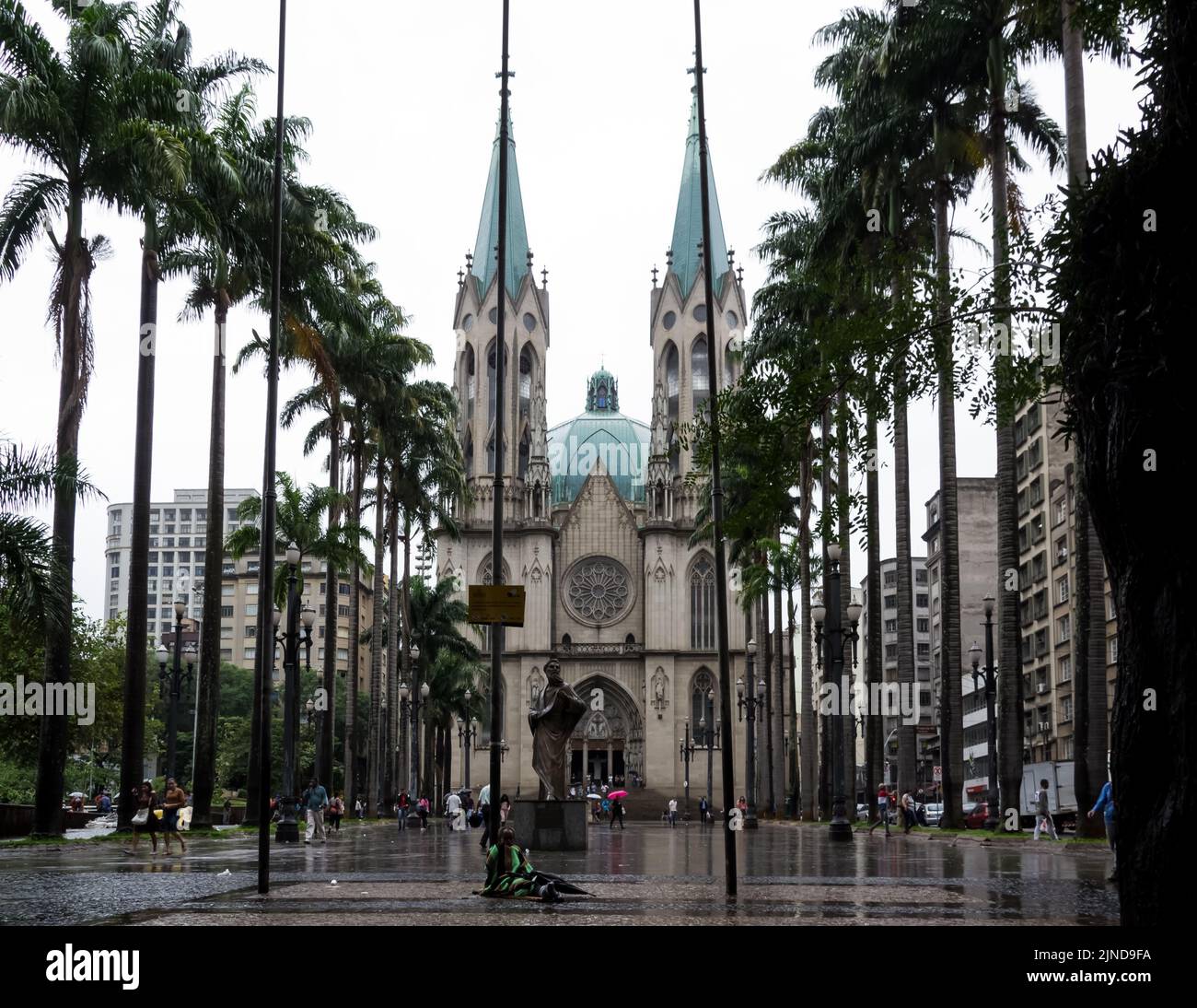 Architectural detail of the São Paulo Metropolitan Cathedral, also ...