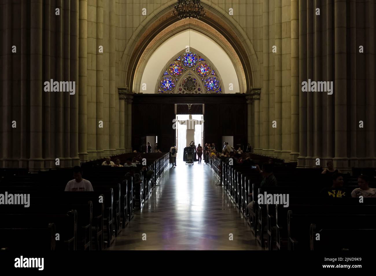 Architectural detail of the São Paulo Metropolitan Cathedral, also ...
