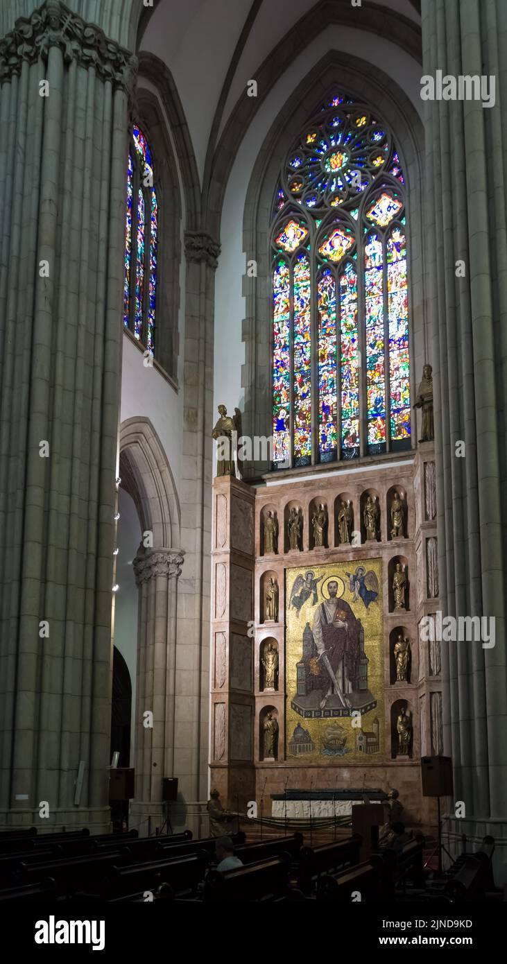 Architectural detail of the São Paulo Metropolitan Cathedral, also ...