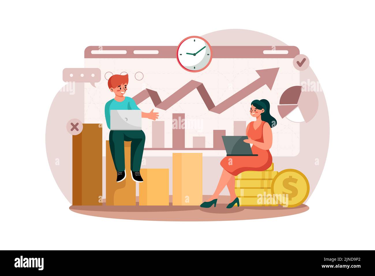 Stock Analysis Illustration concept. Flat illustration isolated on ...