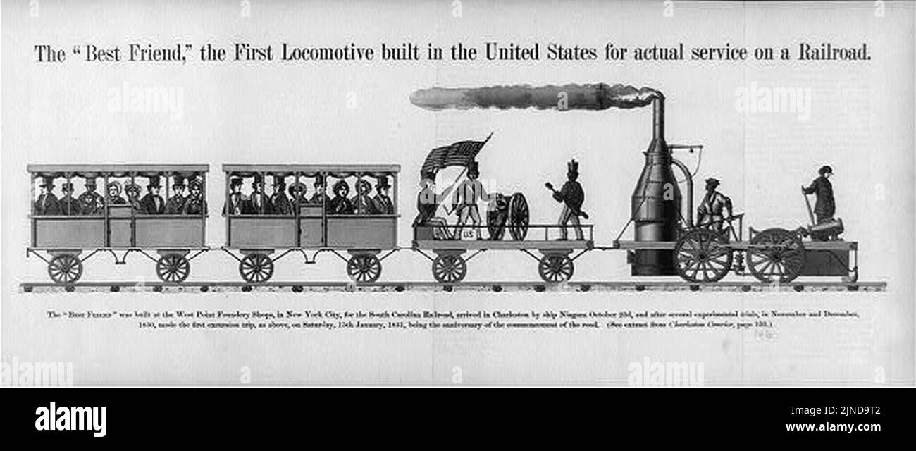 The ''best friend,'' the first locomotive built in the United States ...