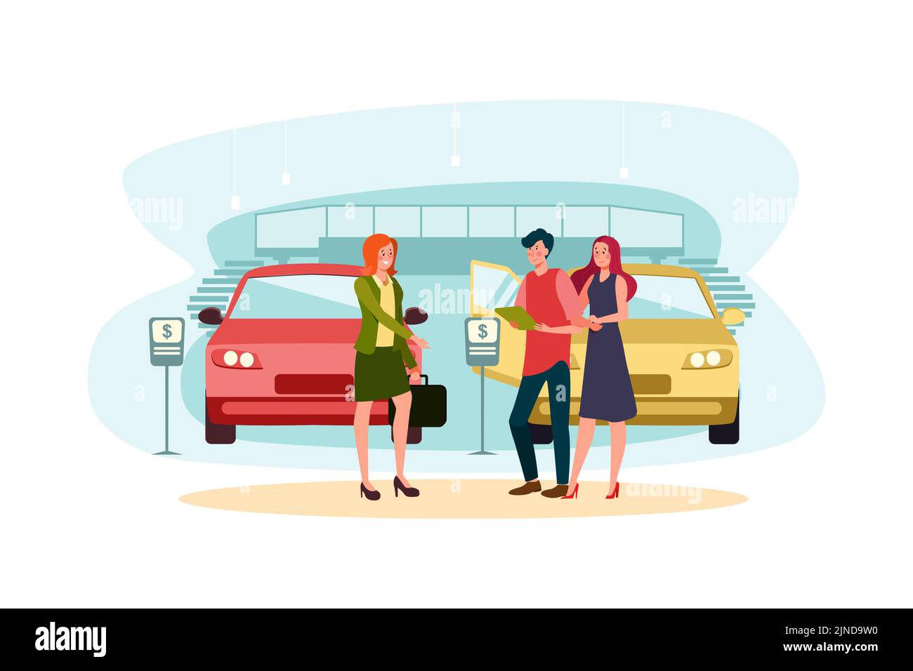 Car Dealership Illustration concept. Flat illustration isolated on ...