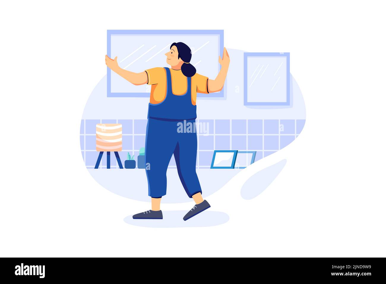 Skilled worker white background Stock Vector Images - Alamy