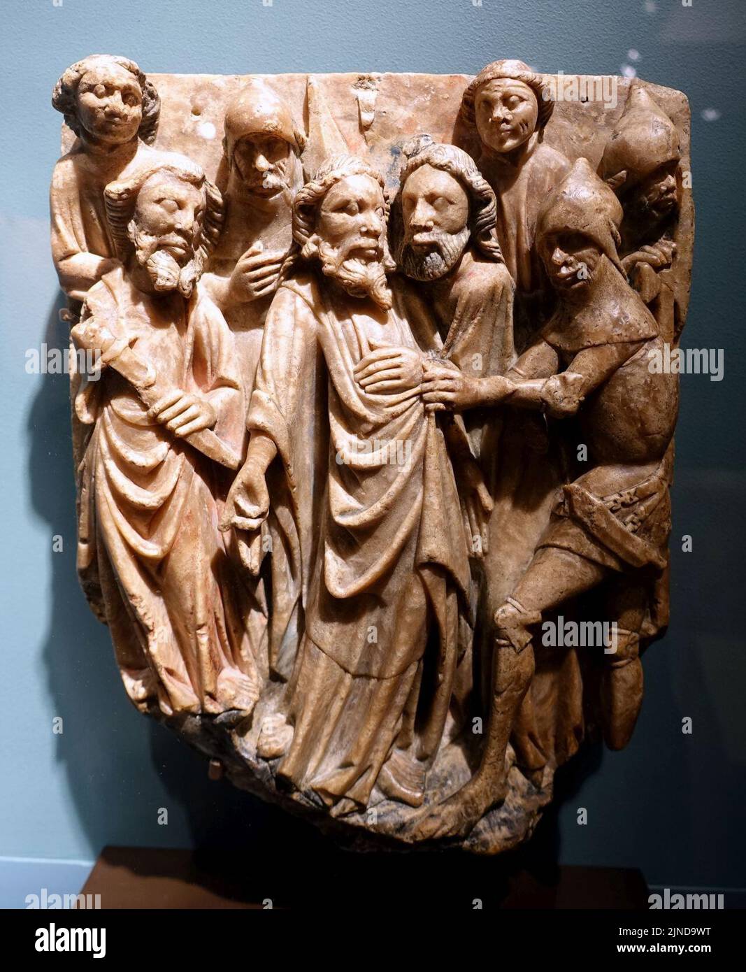 The Betrayal of Christ, British, Nottingham, c. 1500, alabaster with ...