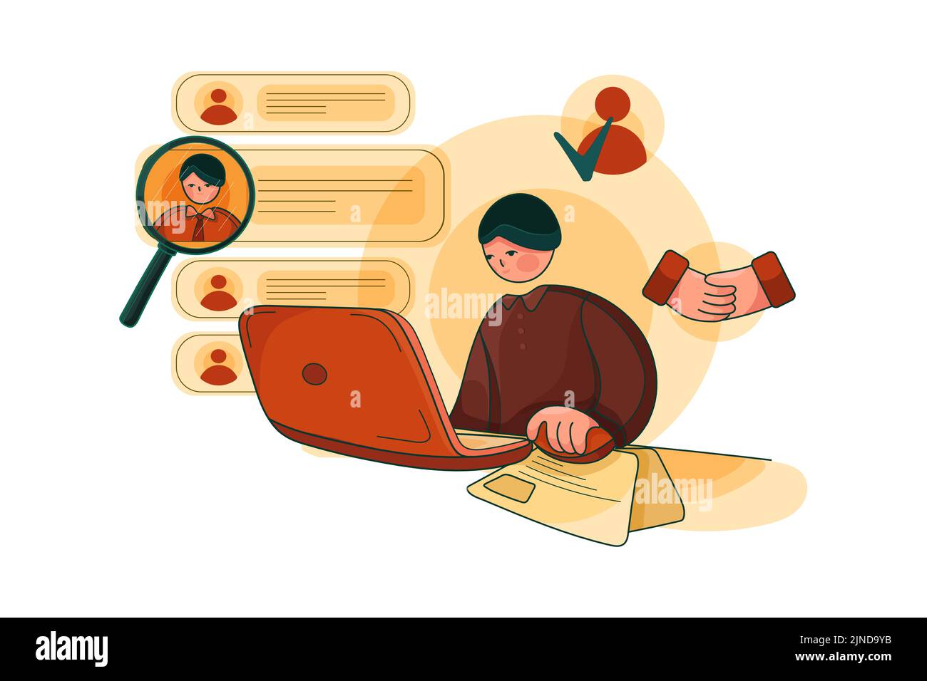 Job Interview Illustration concept. Flat illustration isolated on white ...