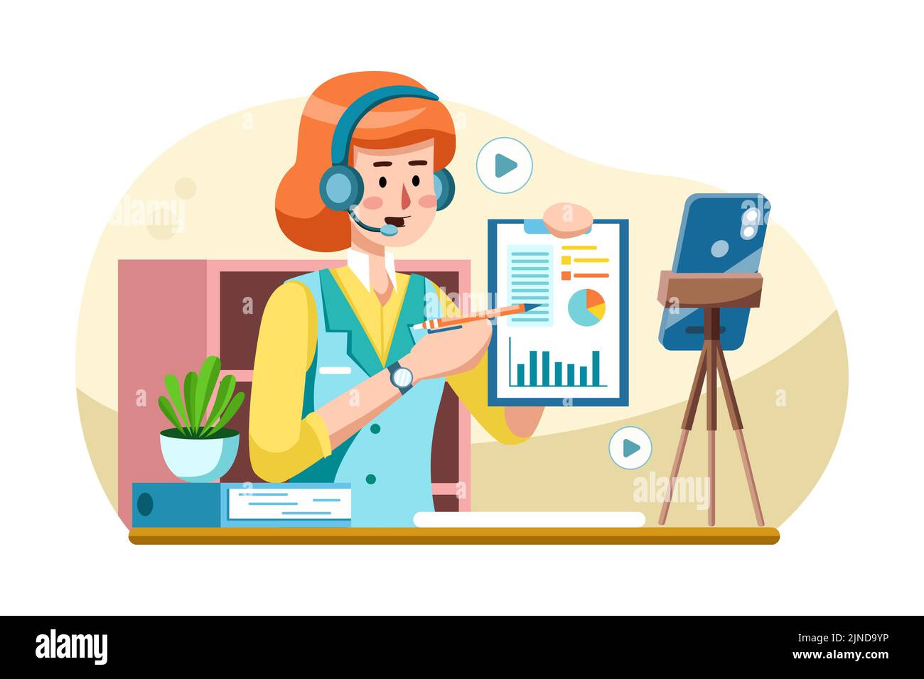 Live Streaming Illustration concept. Flat illustration isolated on ...