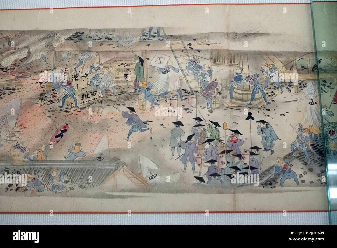 The Big Fire of 1772, picture scroll from 1869, 1 of 3 Stock Photo - Alamy