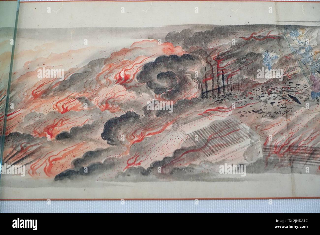 The Big Fire of 1772, picture scroll from 1869, 3 of 3 Stock Photo - Alamy