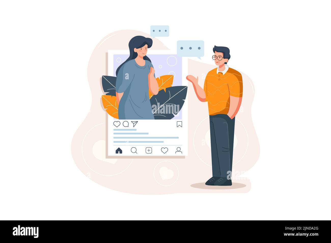 Social Network Illustration concept. Flat illustration isolated on ...