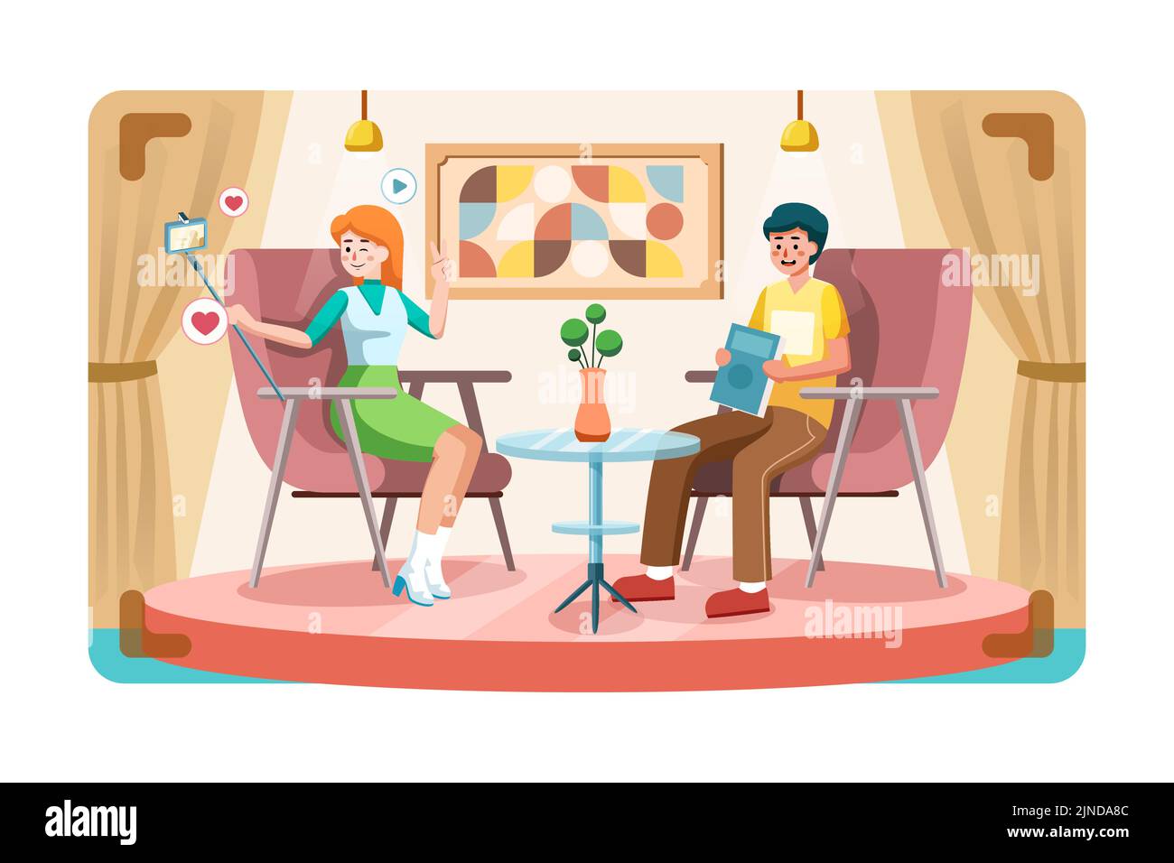 Live Streaming Illustration concept. Flat illustration isolated on ...