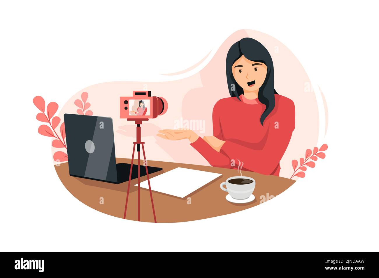 Live Streaming Illustration concept. Flat illustration isolated on ...