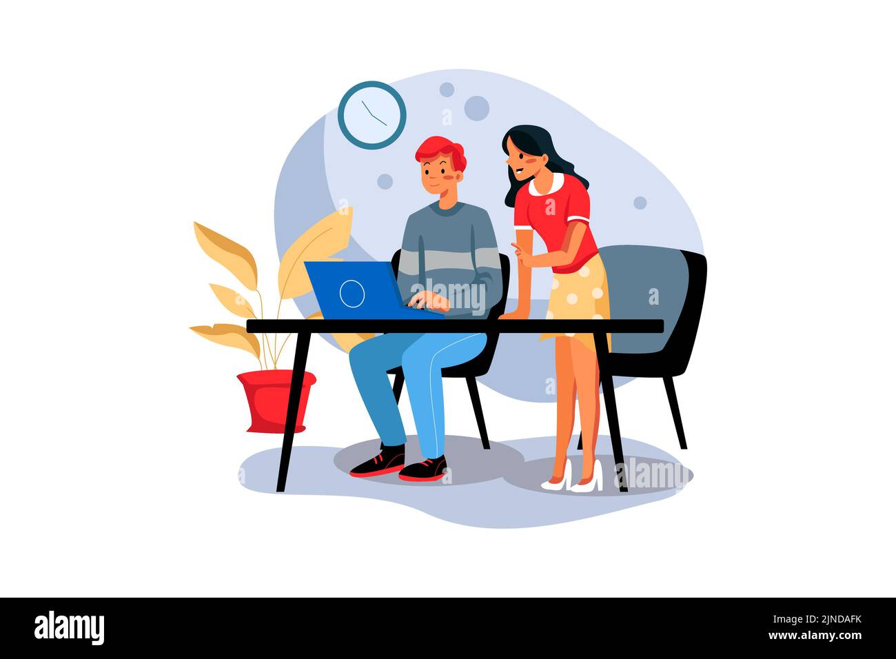 Business Office Illustration concept. Flat illustration isolated on ...