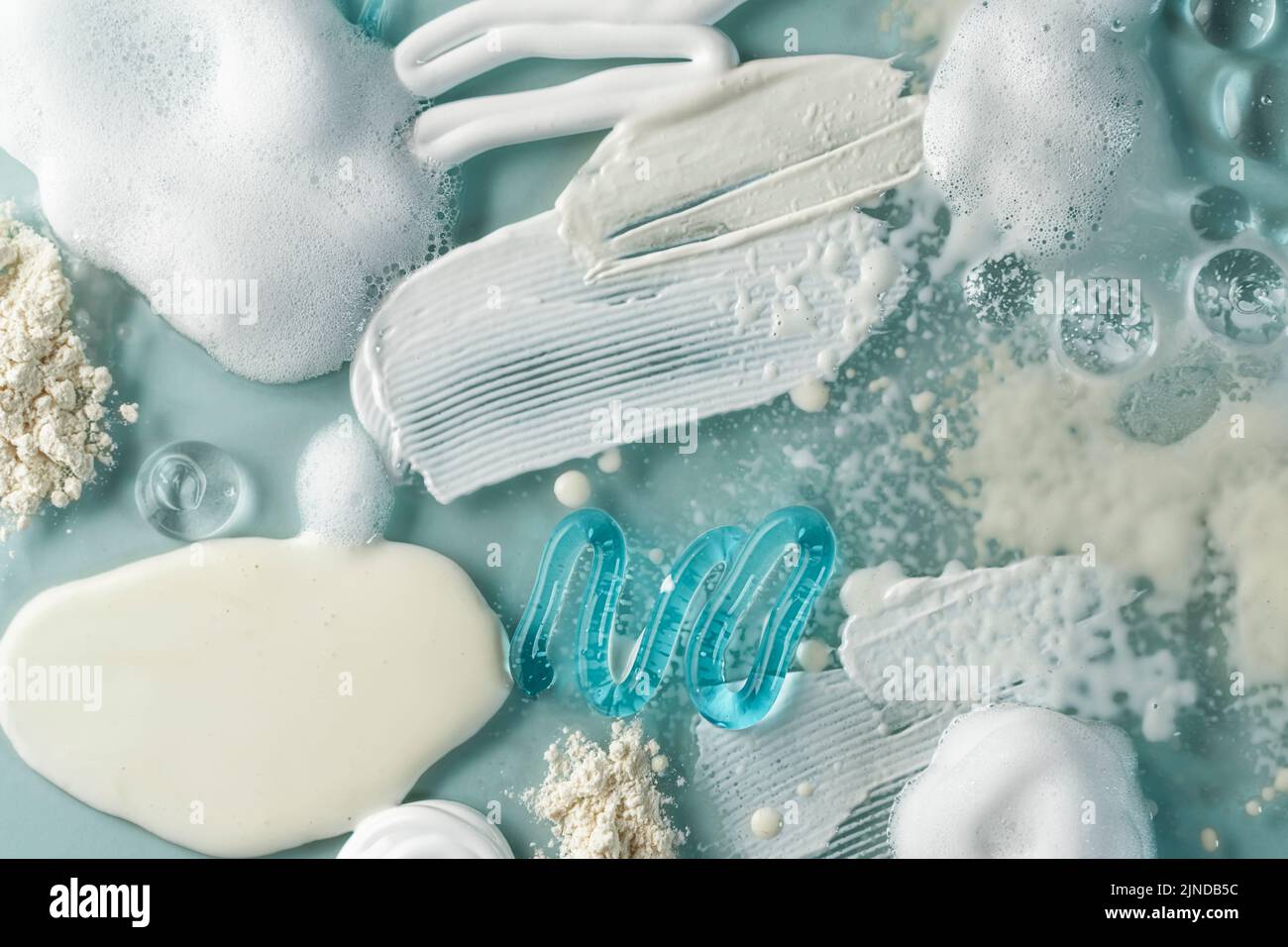 Smears of cream, serum, oil, powder. Drops transparent gel serum, cream ...