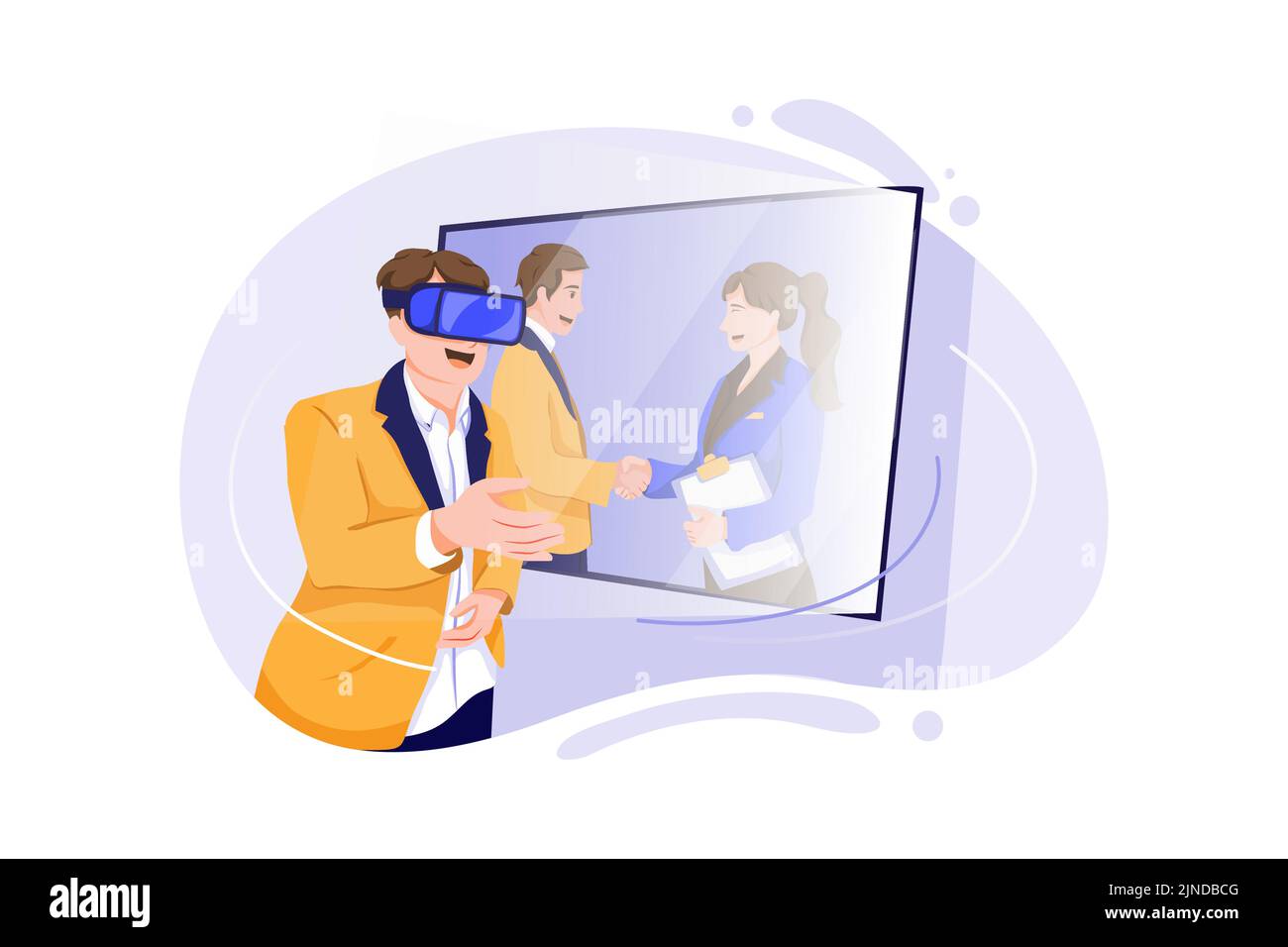 Virtual Reality Illustration concept. Flat illustration isolated on ...