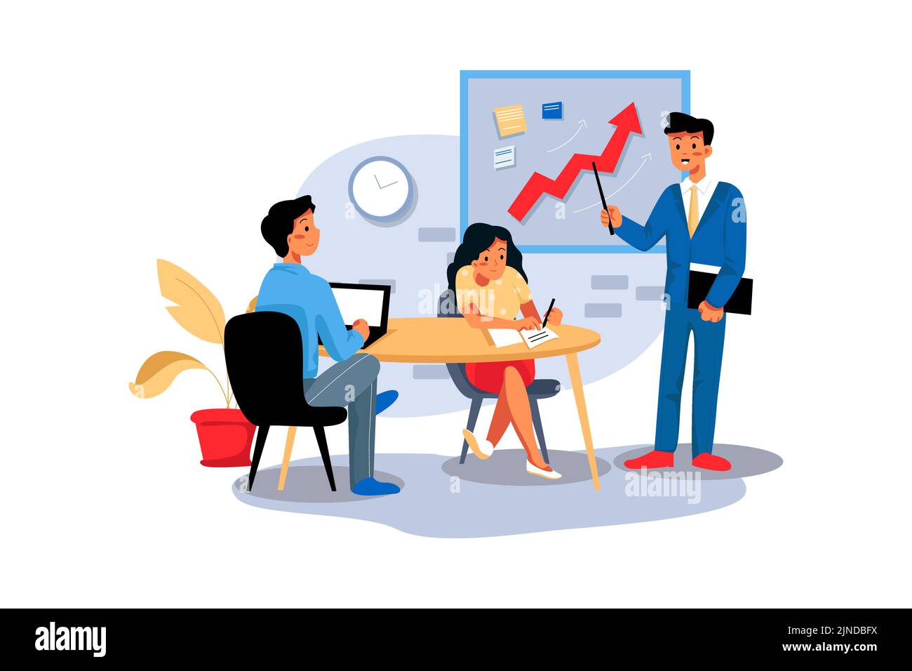 Business Office Illustration concept. Flat illustration isolated on ...