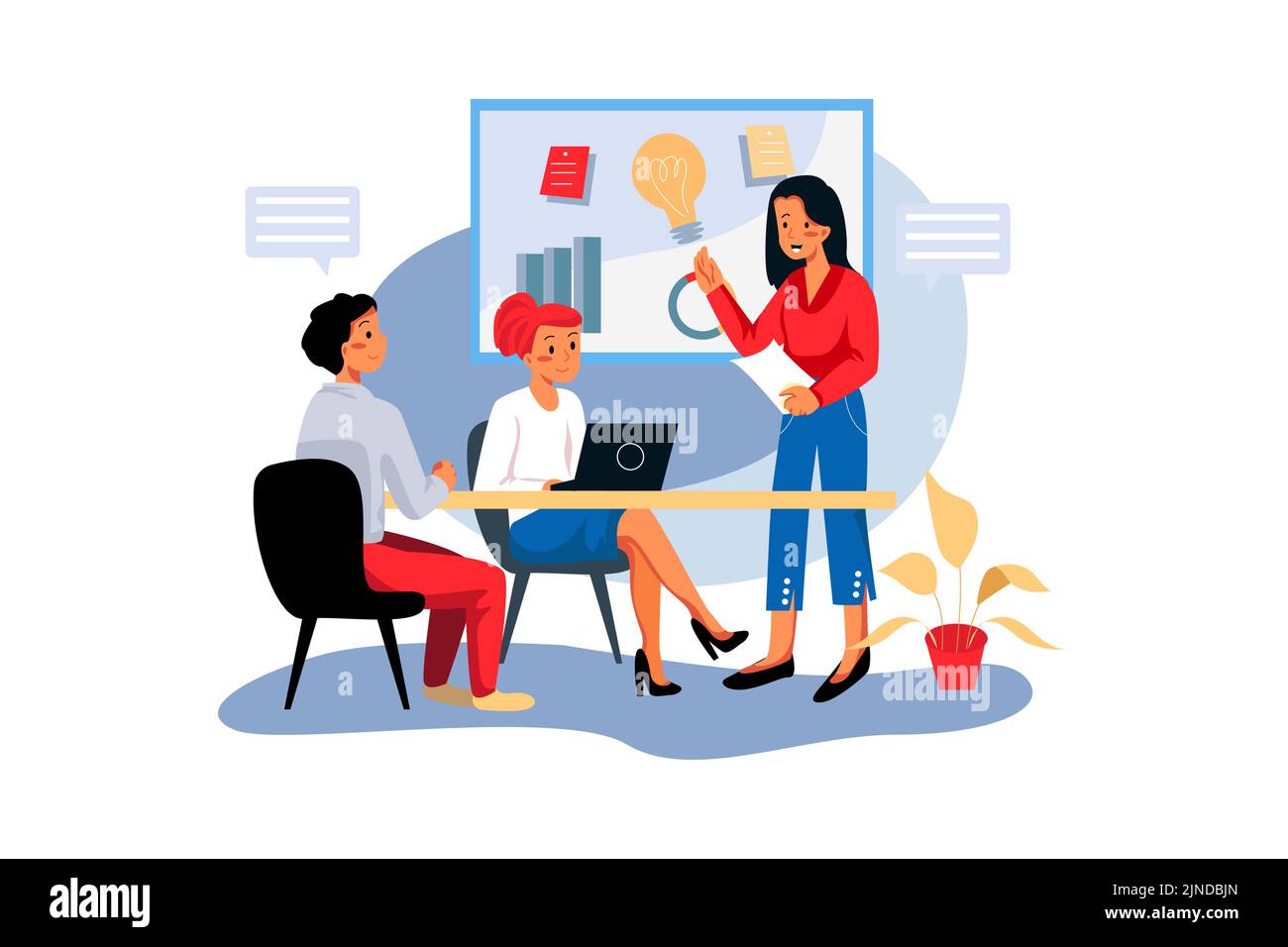 Business Office Illustration concept. Flat illustration isolated on ...