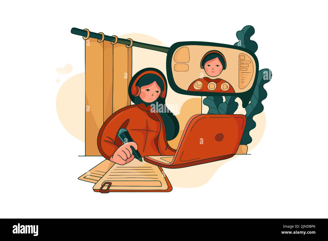 Job Interview Illustration concept. Flat illustration isolated on white ...