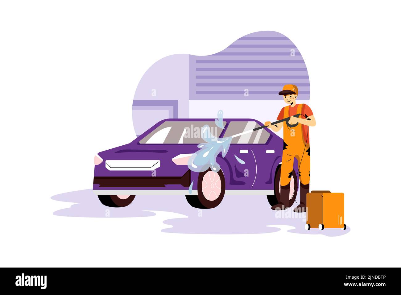 Car Washing Illustration concept. Flat illustration isolated on white ...