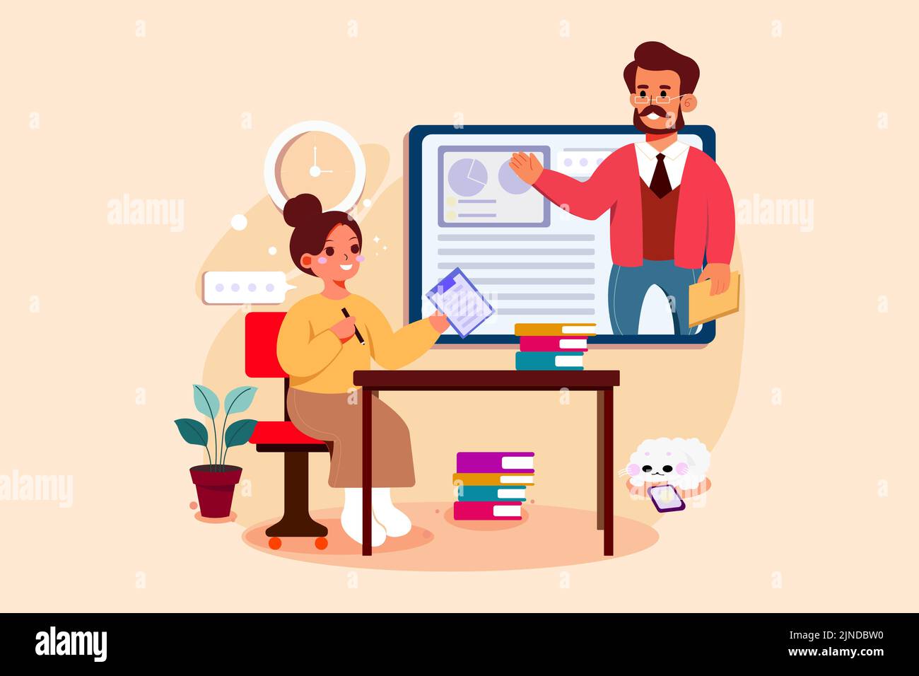 Online Course Illustration concept. Flat illustration isolated on white ...