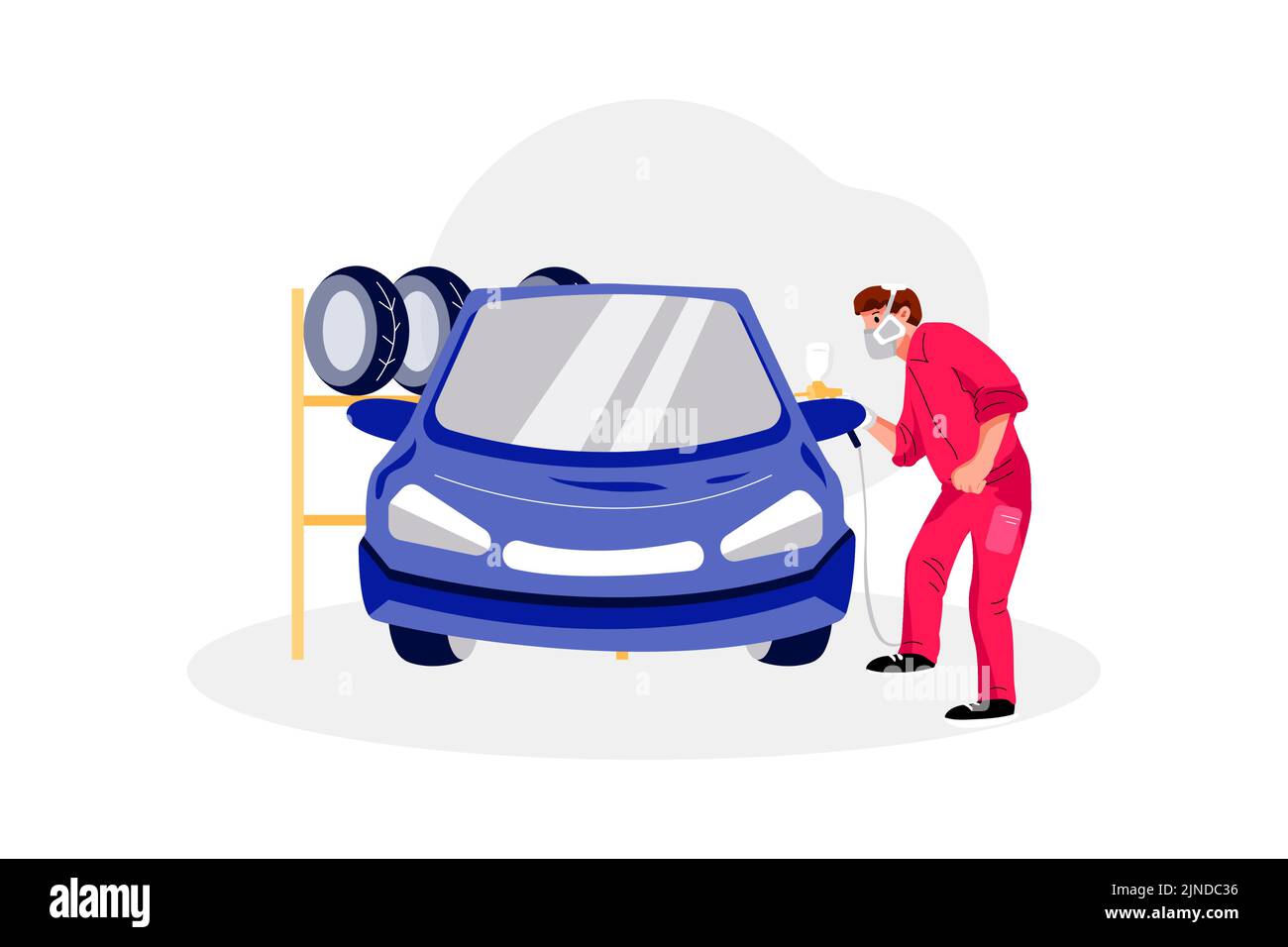 Auto Service Illustration concept. Flat illustration isolated on white ...